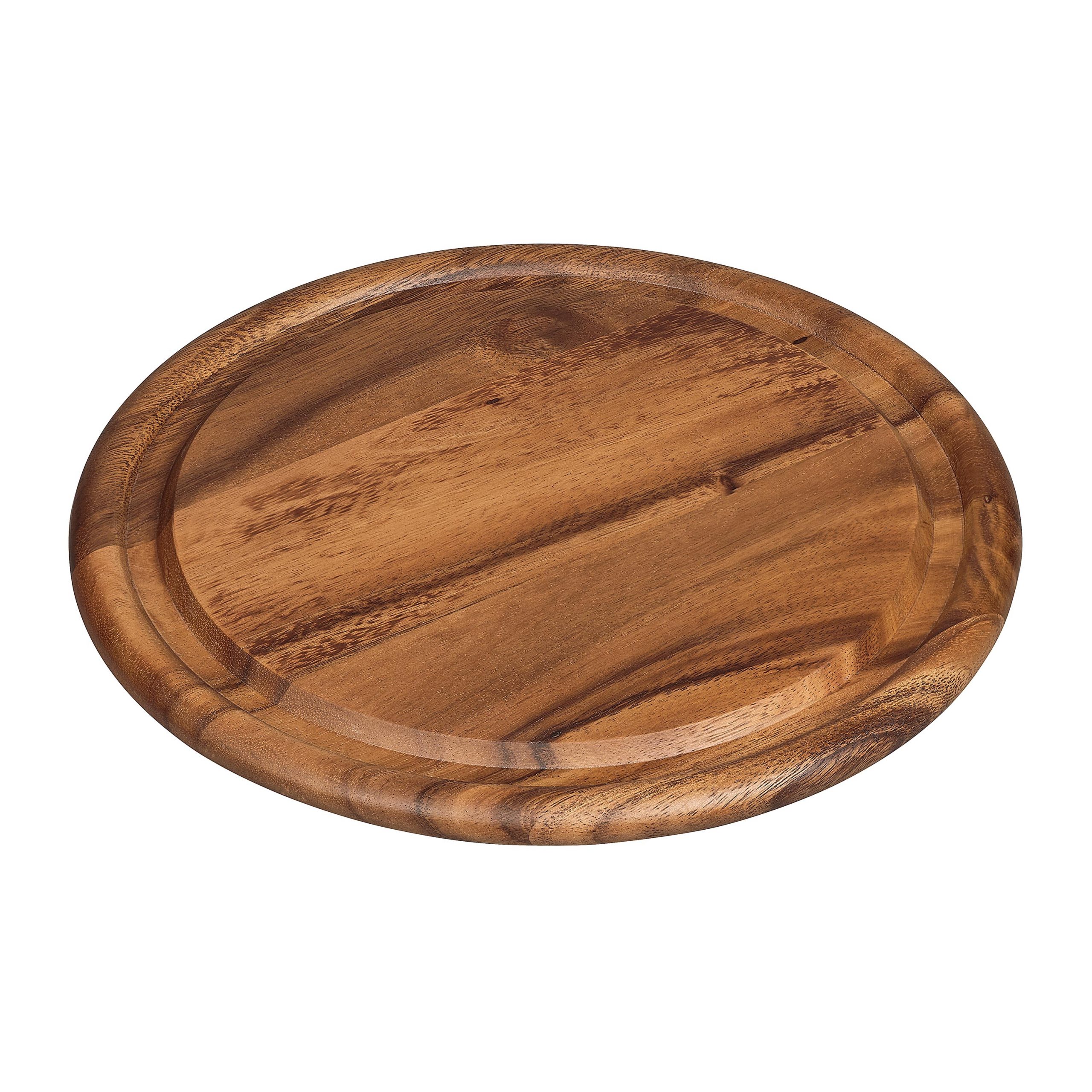 Tala Round Board w Groove in Lacquered Acacia (Pack of 6) - islandcatering